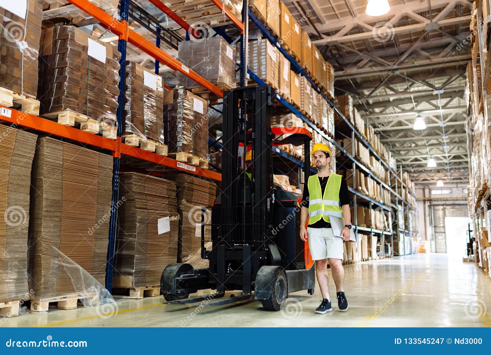 Warehouse Logitics Work Being Done Stock Image - Image of handling ...
