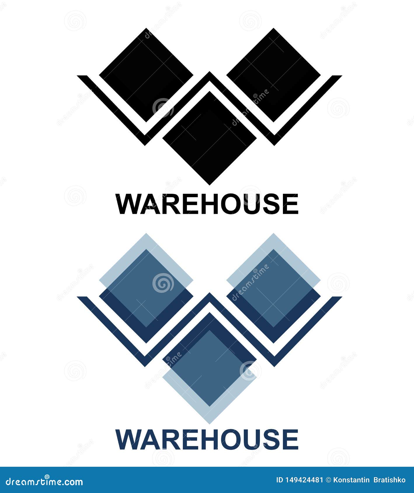 Warehouse logo cube stock illustration. Illustration of vector - 149424481