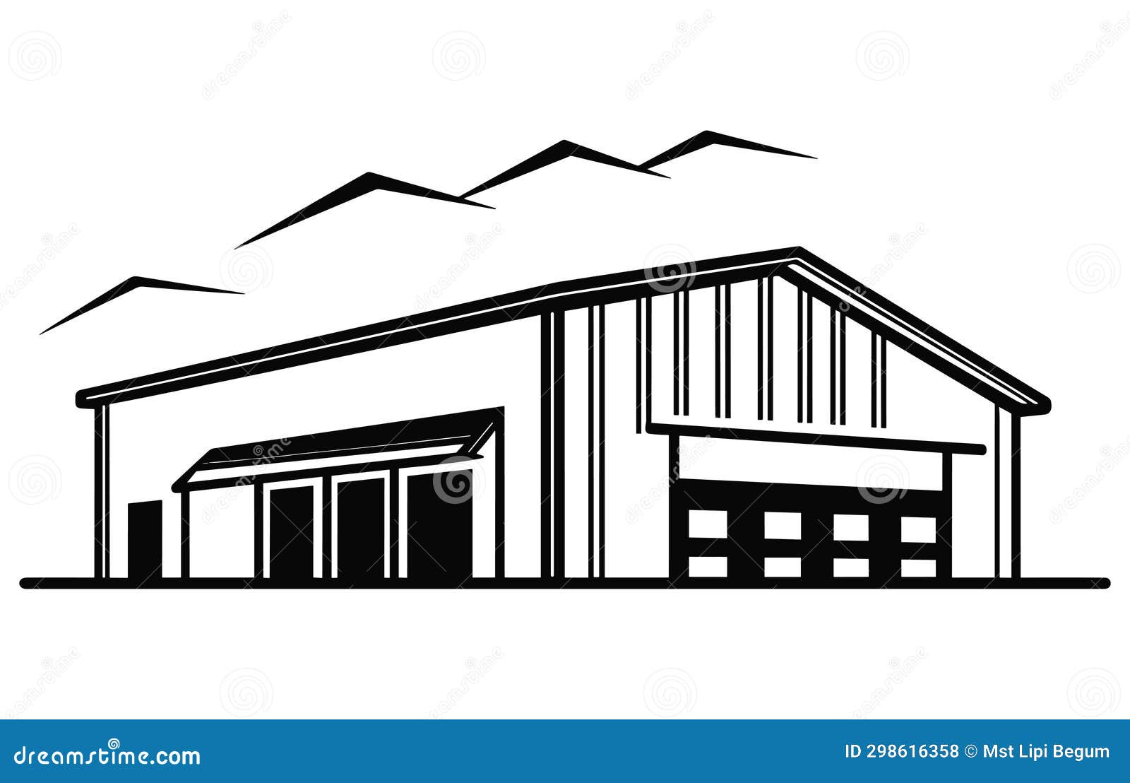 Warehouse Logo Design Vector Illustration, Warehouse Silhouette ...