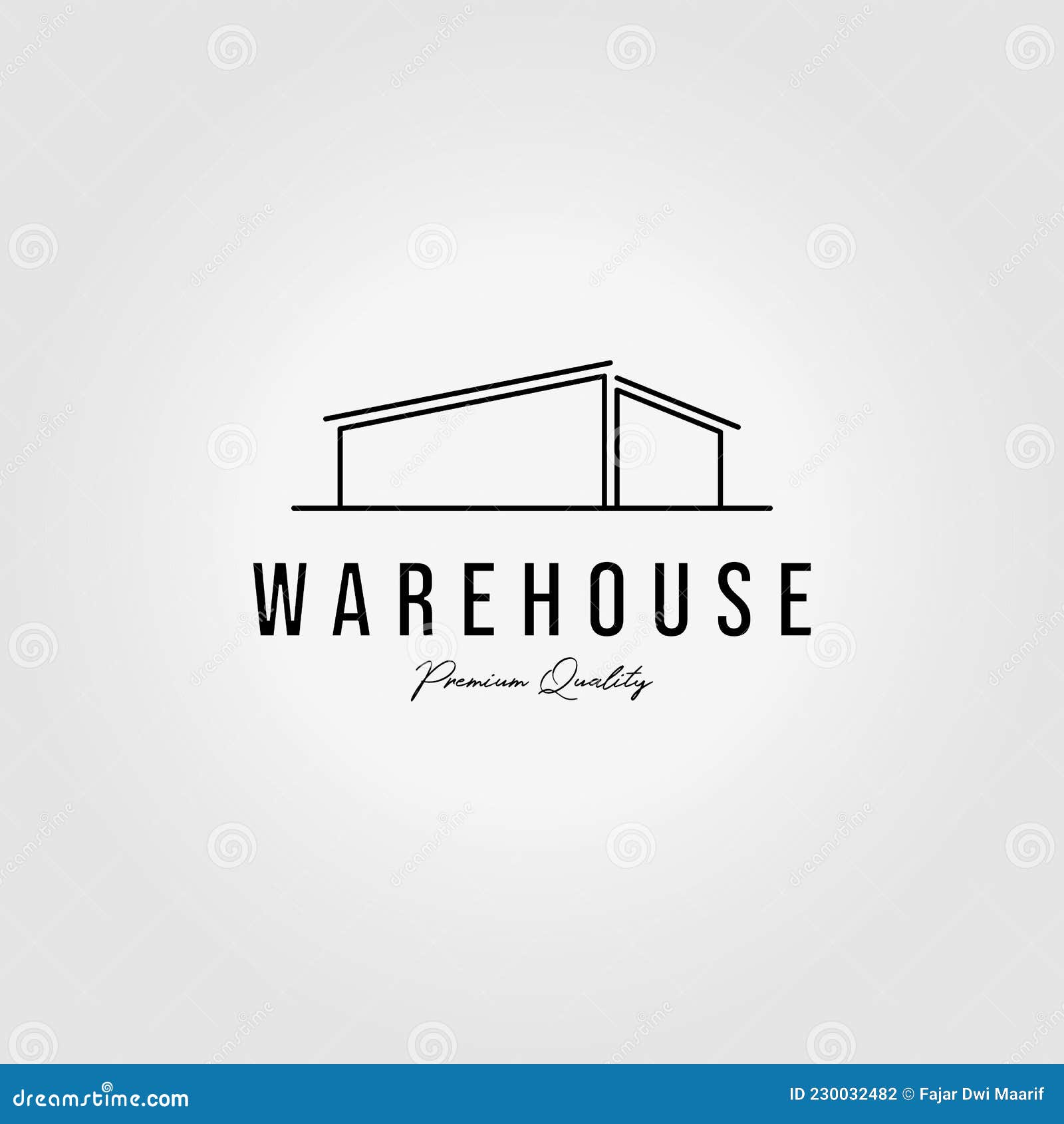 Warehouse Logo Line Art Design Vector Illustration Stock Vector ...