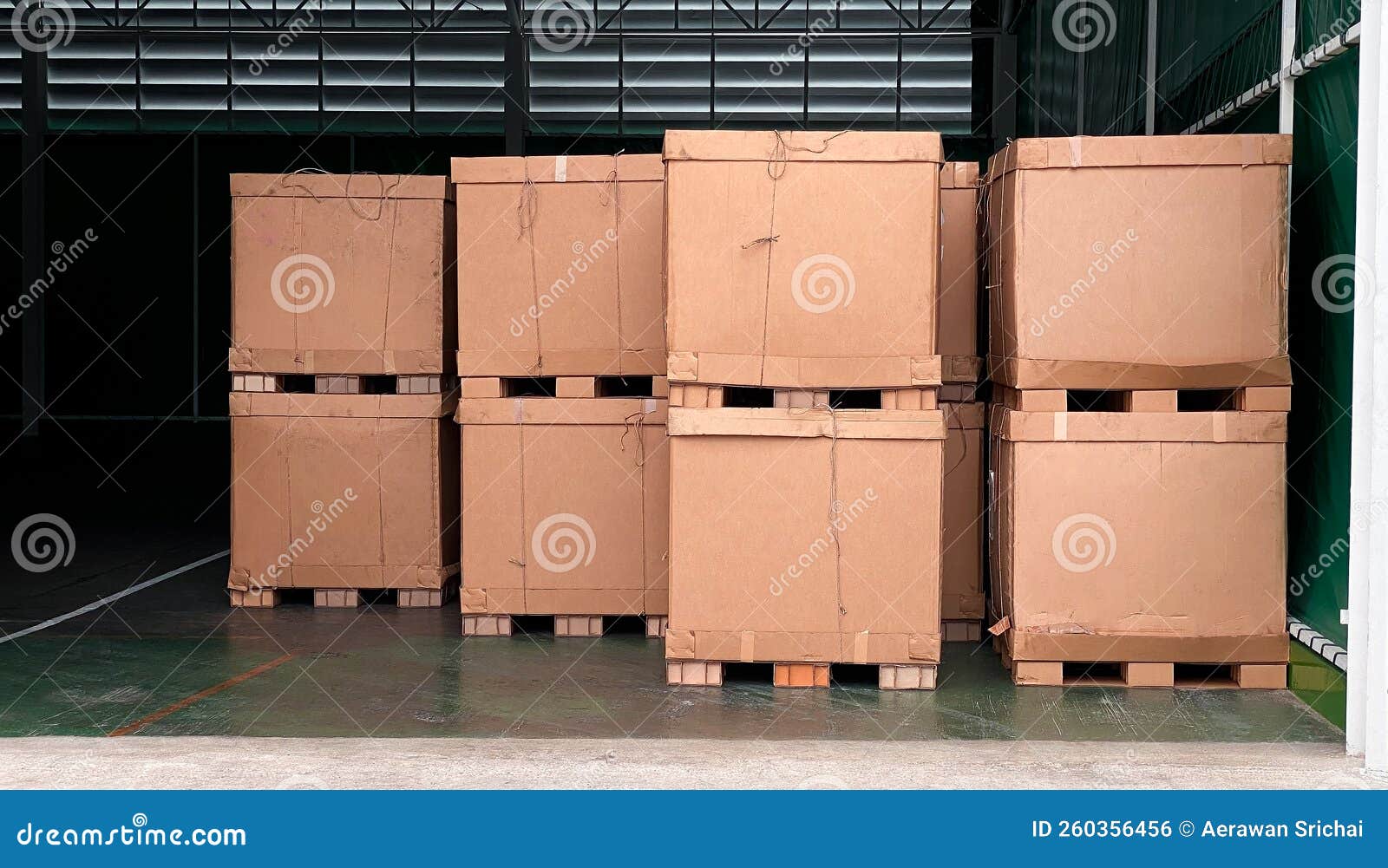 Warehouse with Lots of Old Cardboard Boxes. Stock Photo - Image of ...