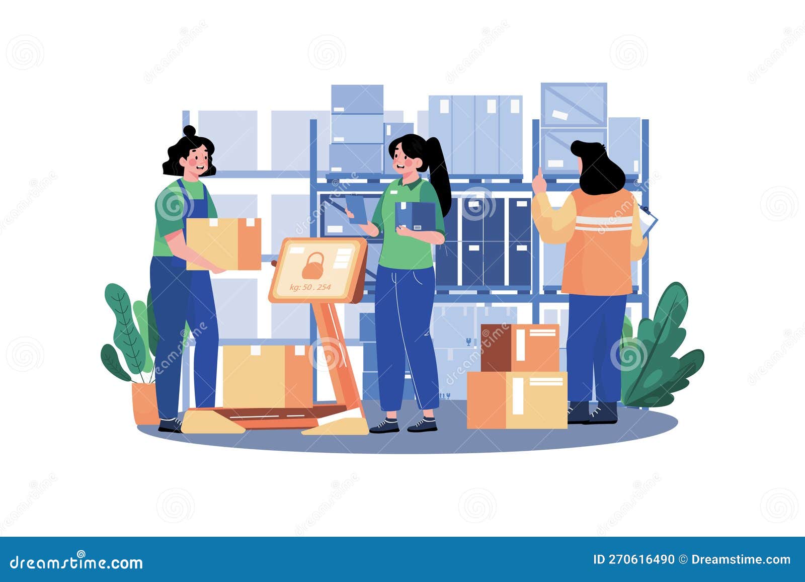 Warehouse Management Illustration Concept on White Background Stock ...