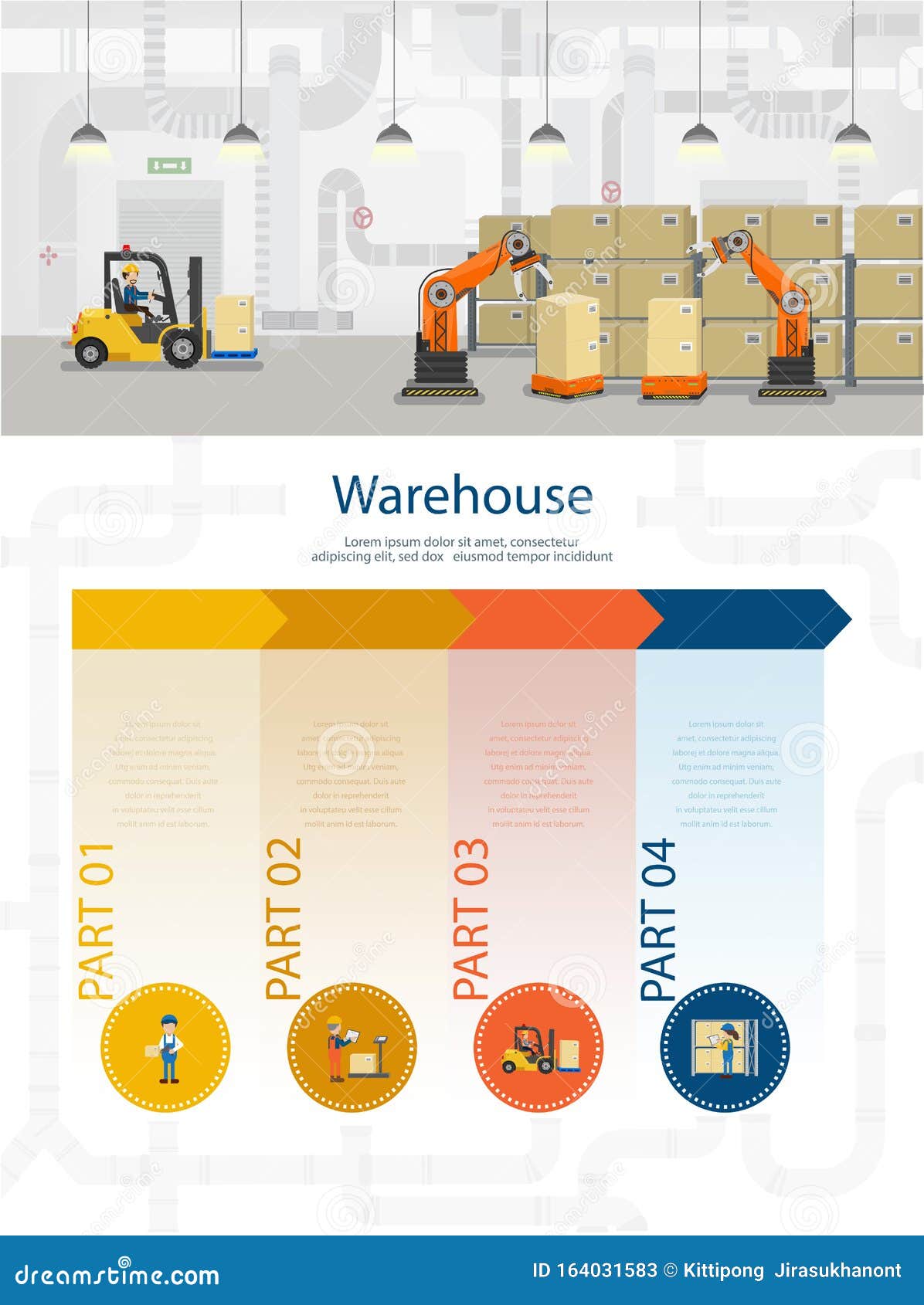 Warehouse Management Infographic Stock Vector - Illustration of plant ...