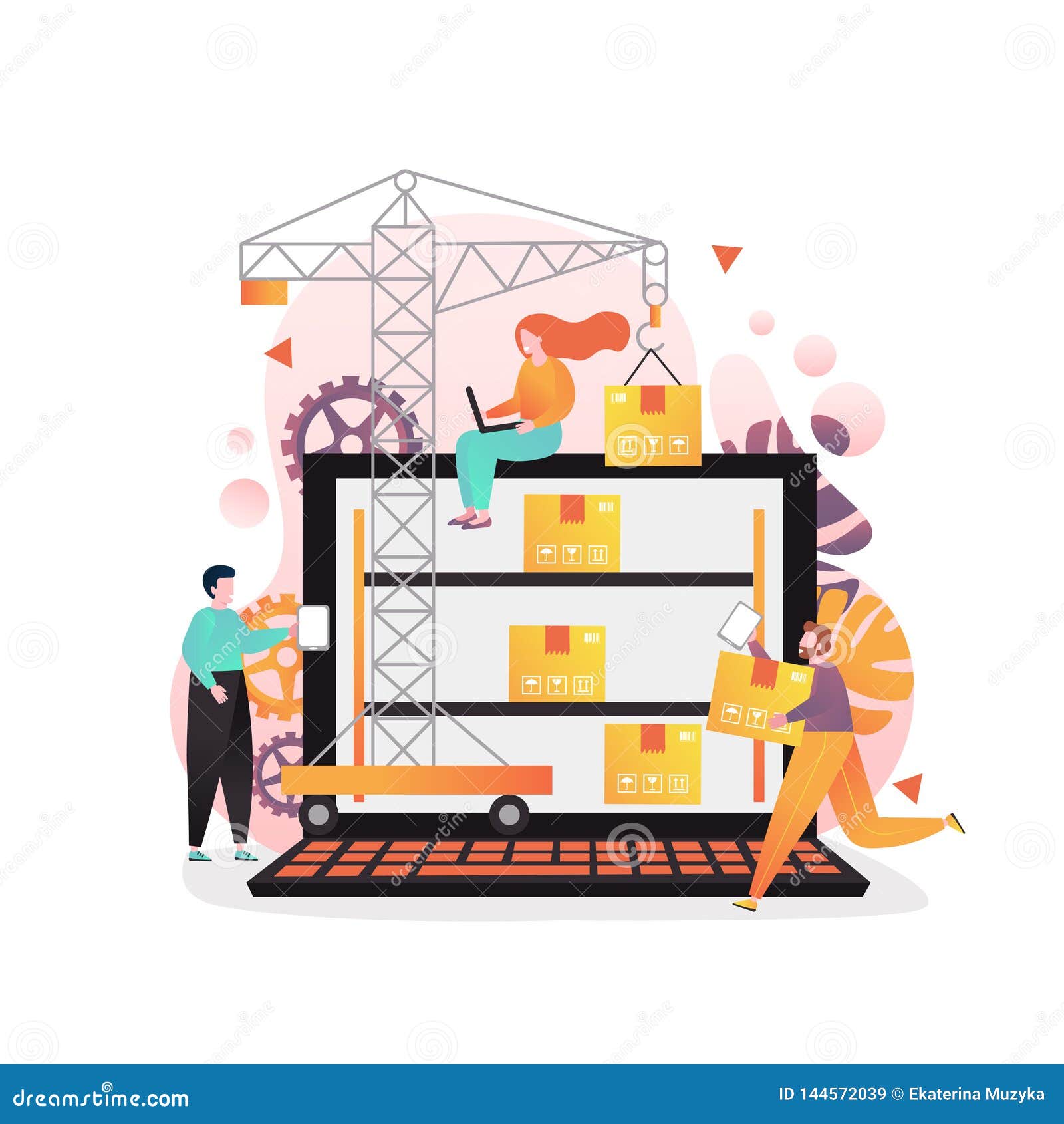 Warehouse Management Software Vector Concept for Web Banner, Website ...