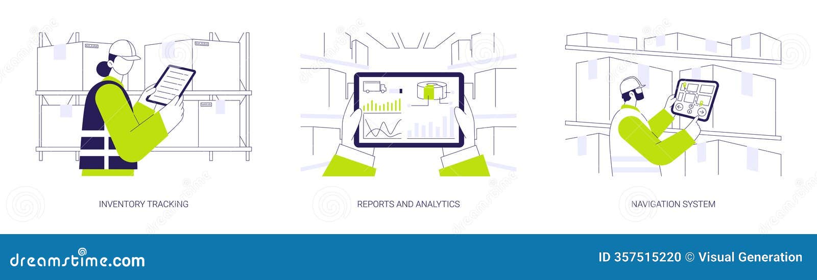 Warehouse Management System Abstract Concept Vector Illustrations ...