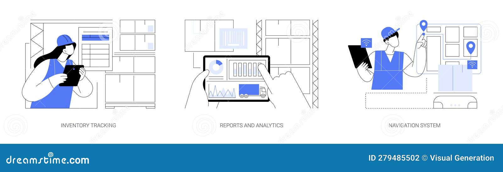 Warehouse Management System Abstract Concept Vector Illustrations ...