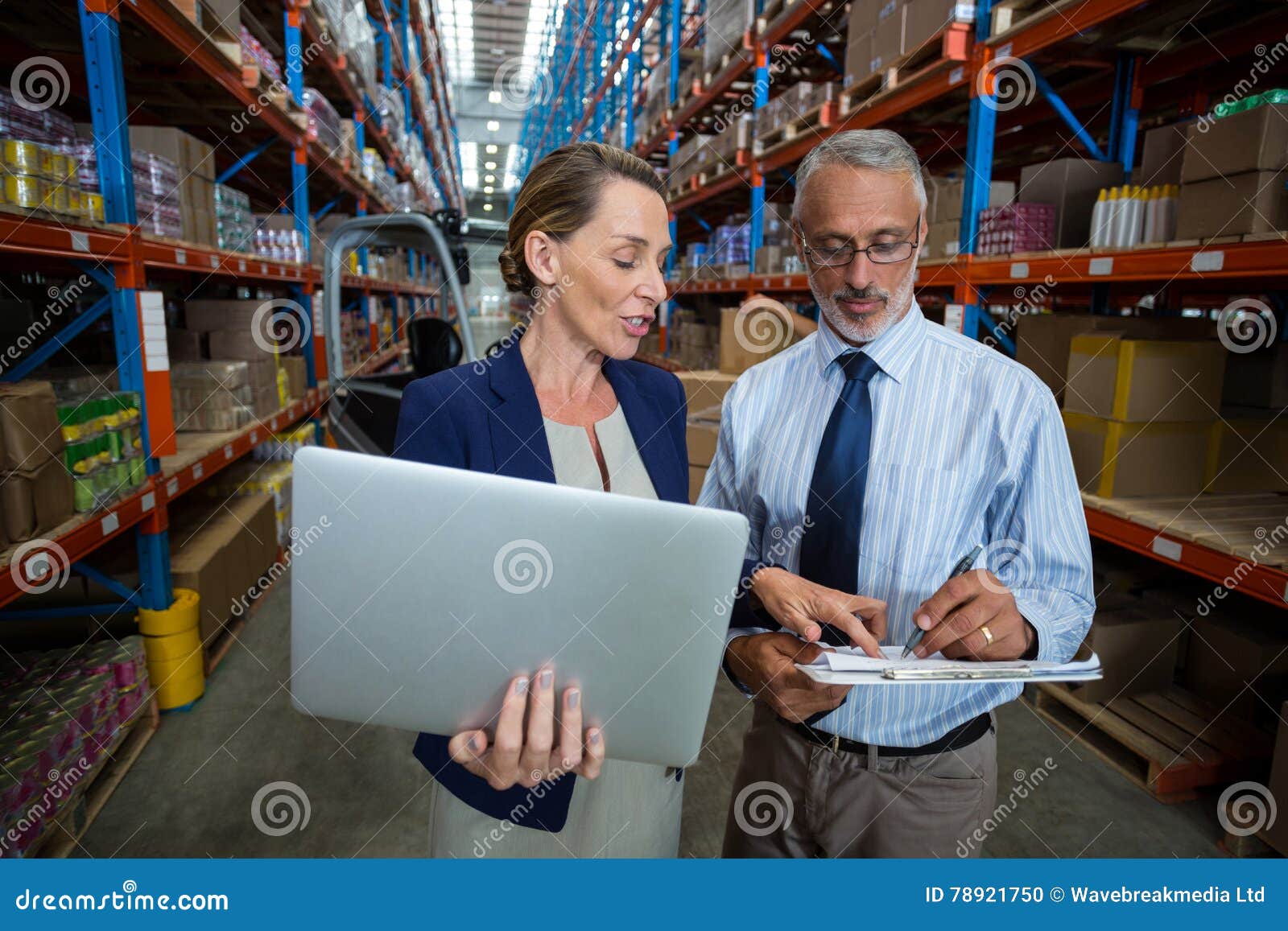 Warehouse Manager and Client Interacting with Each Other Stock Photo ...
