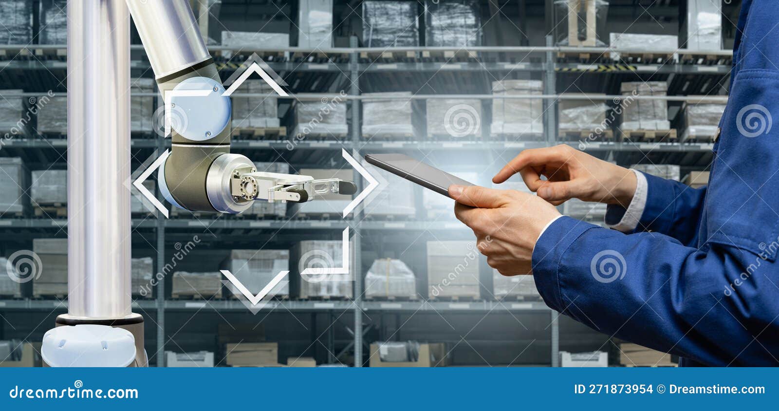 Warehouse Manager with Digital Tablet Stock Photo - Image of package ...