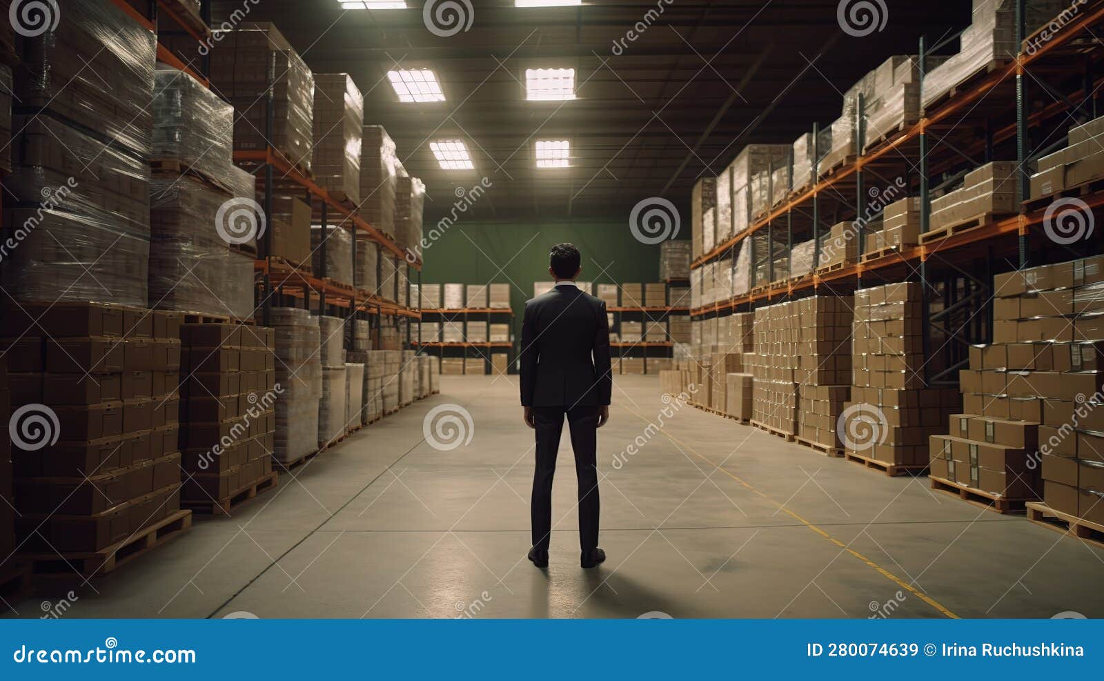 Warehouse Manager. Logistics Business. Generative AI Stock Image ...