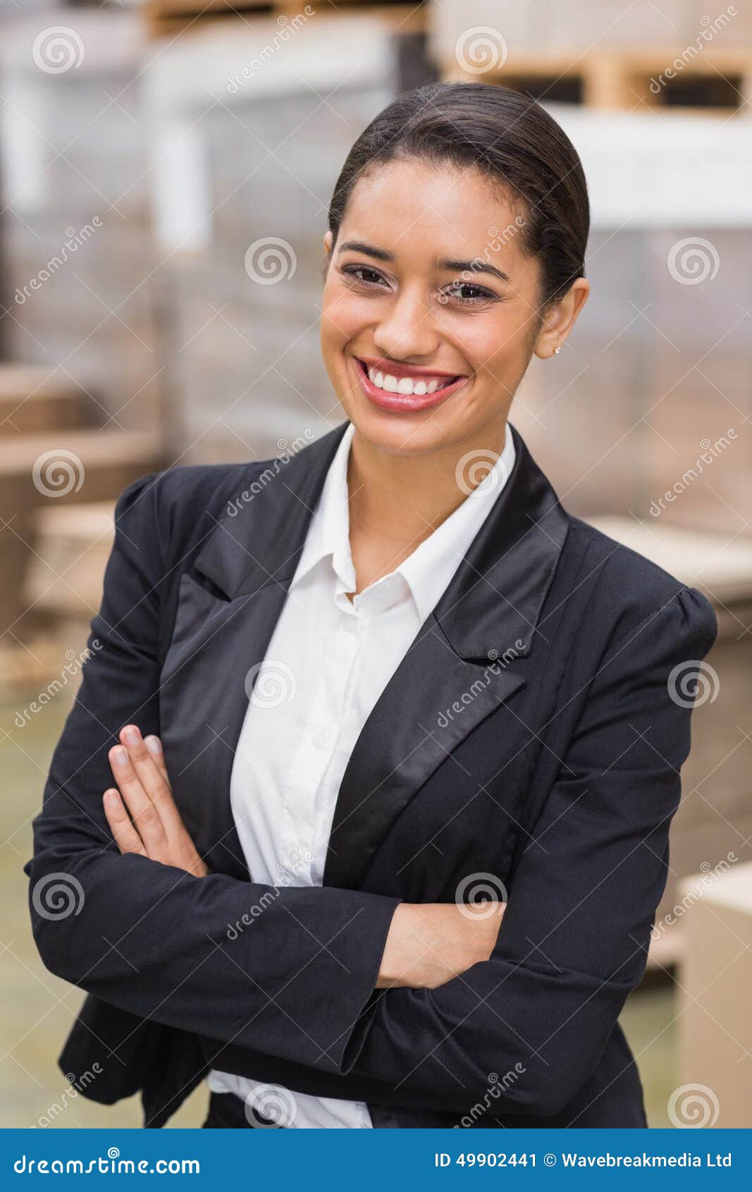Warehouse Manager Smiling at Camera Stock Image - Image of boss ...