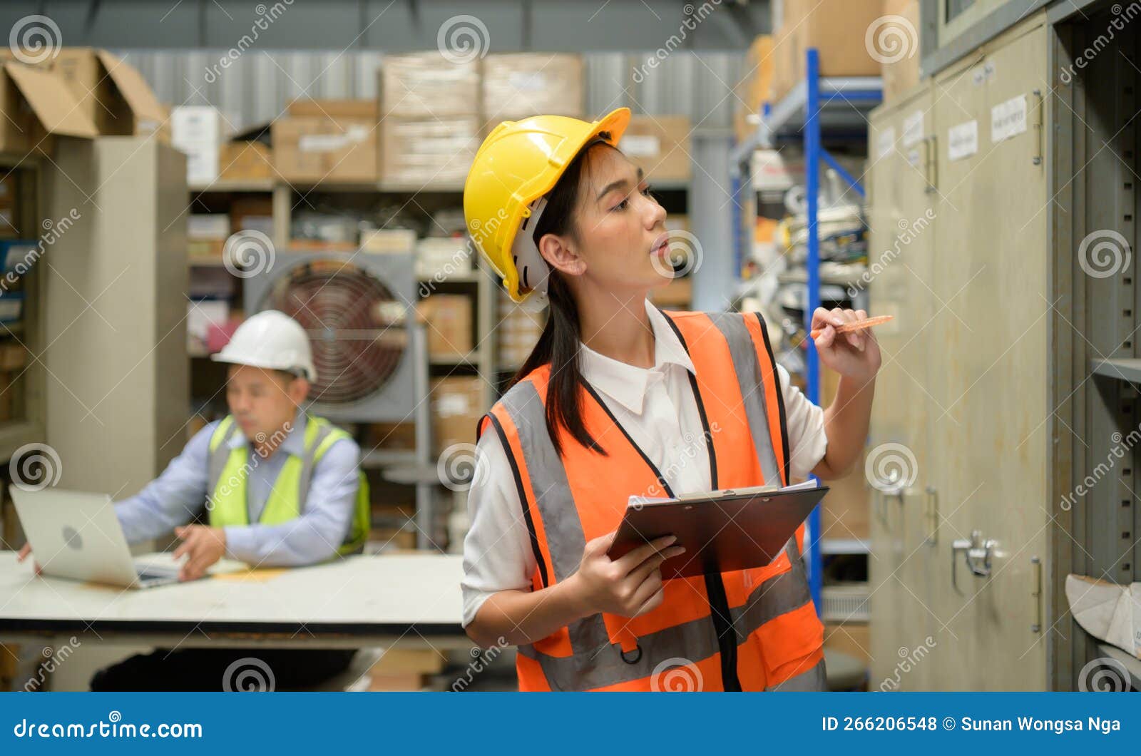 Warehouse Manager, Thinking and Reviewing the Preparation of Products ...