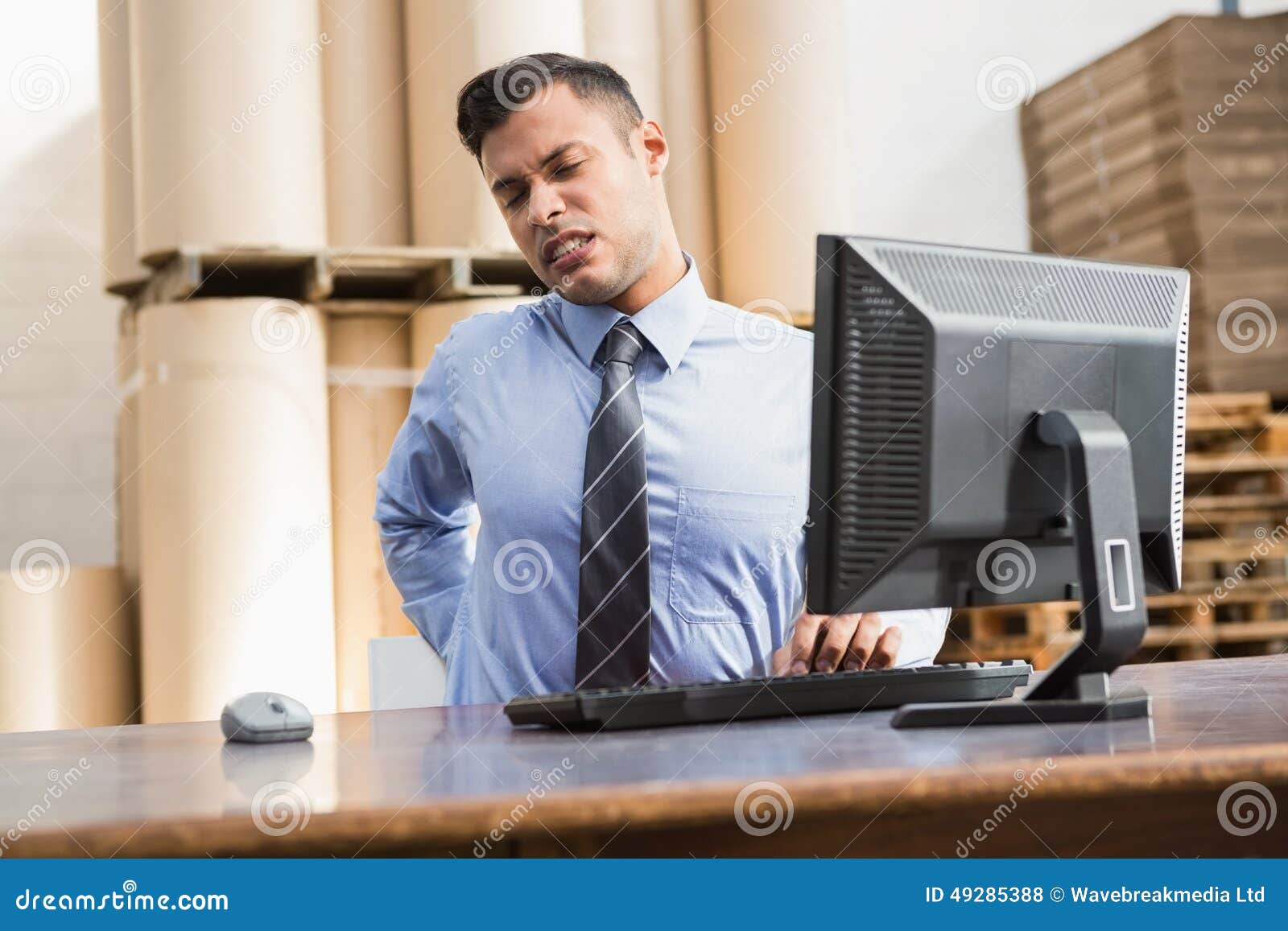 Warehouse Manager Working on Computer Stock Photo - Image of electronic ...