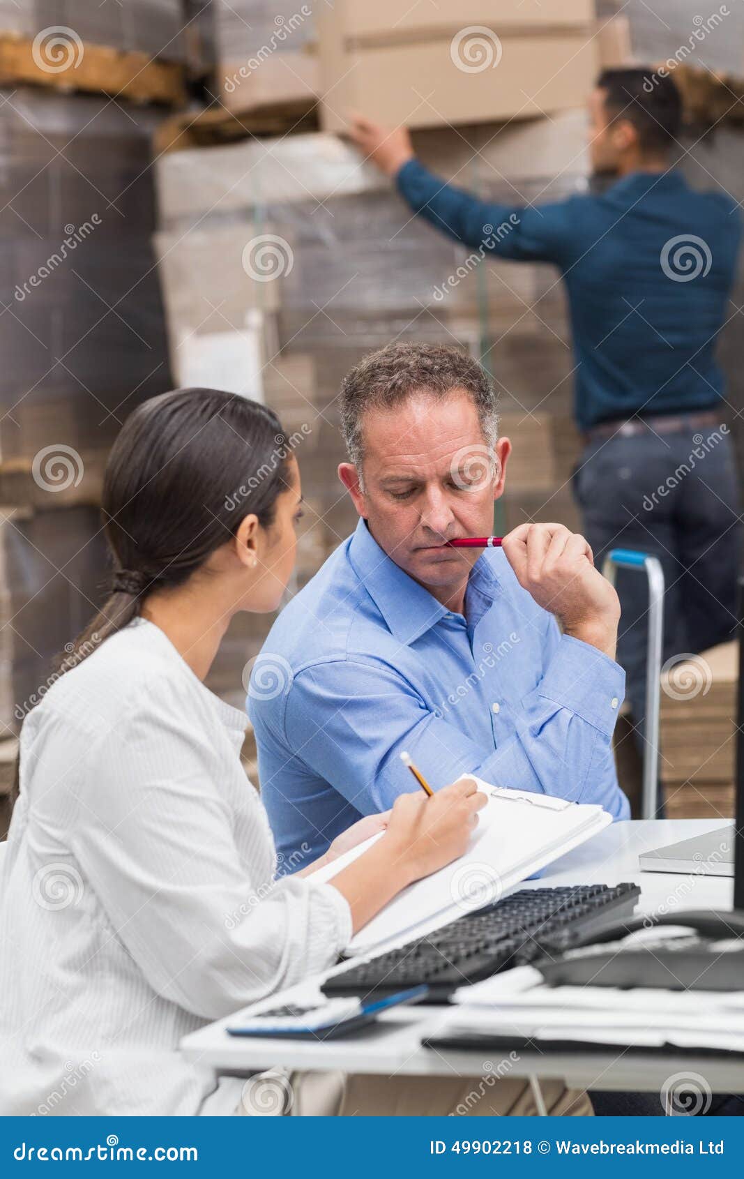 Warehouse Manager Writing on Clipboard Stock Photo - Image of ...