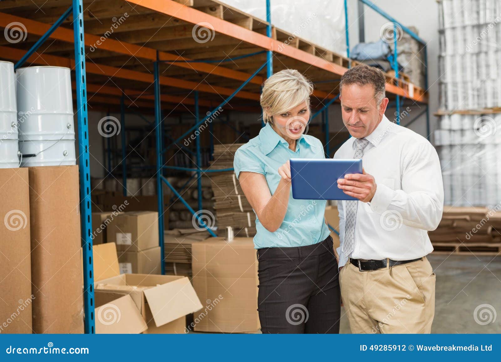 Warehouse Managers Looking at Tablet Pc Stock Photo - Image of freight ...