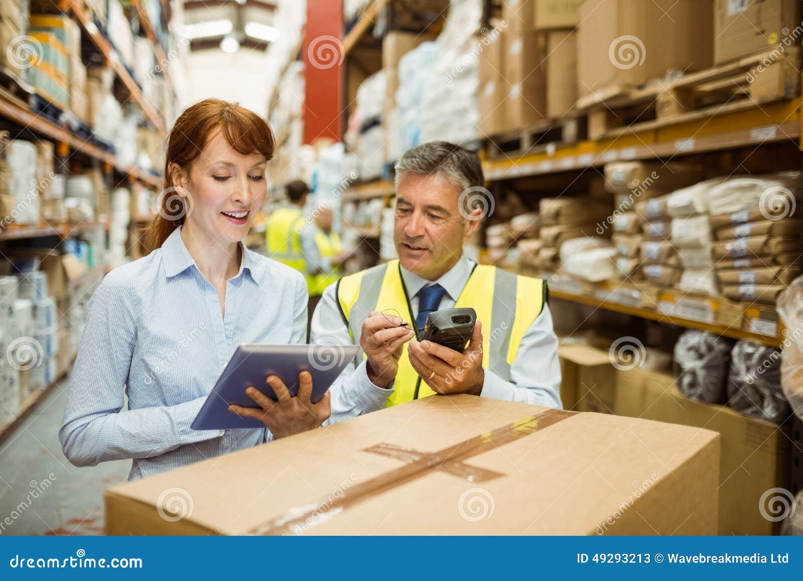 Warehouse Managers Looking at Tablet Pc Stock Image - Image of handheld ...