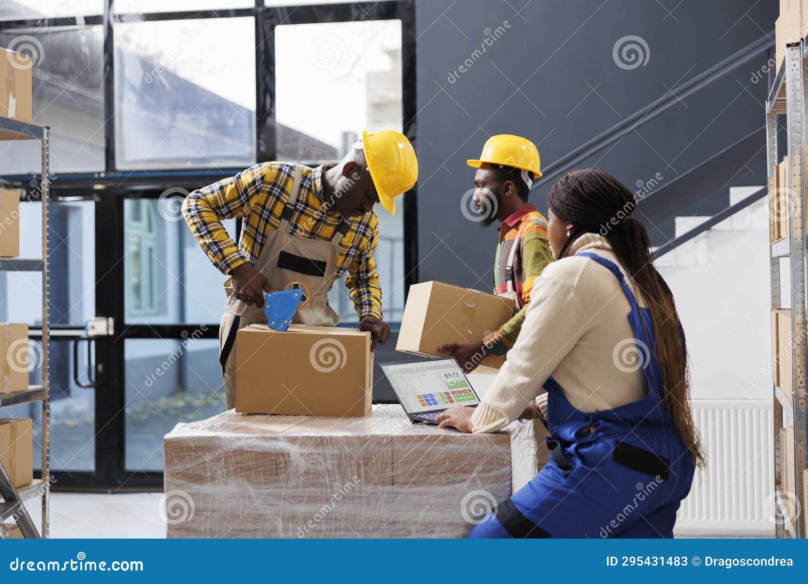 Warehouse Managers Team Preparing Customer Order for Delivery Stock ...