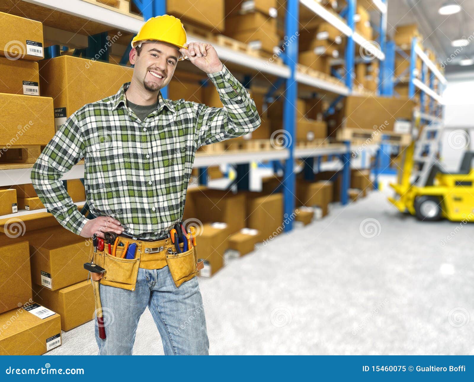 Warehouse and Manual Worker Stock Image - Image of industry, male: 15460075