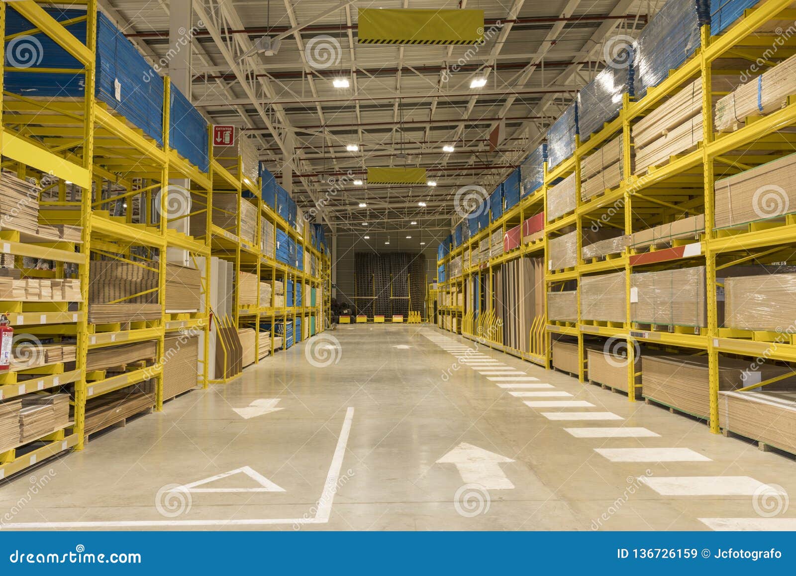 Warehouse of materials stock image. Image of background - 136726159