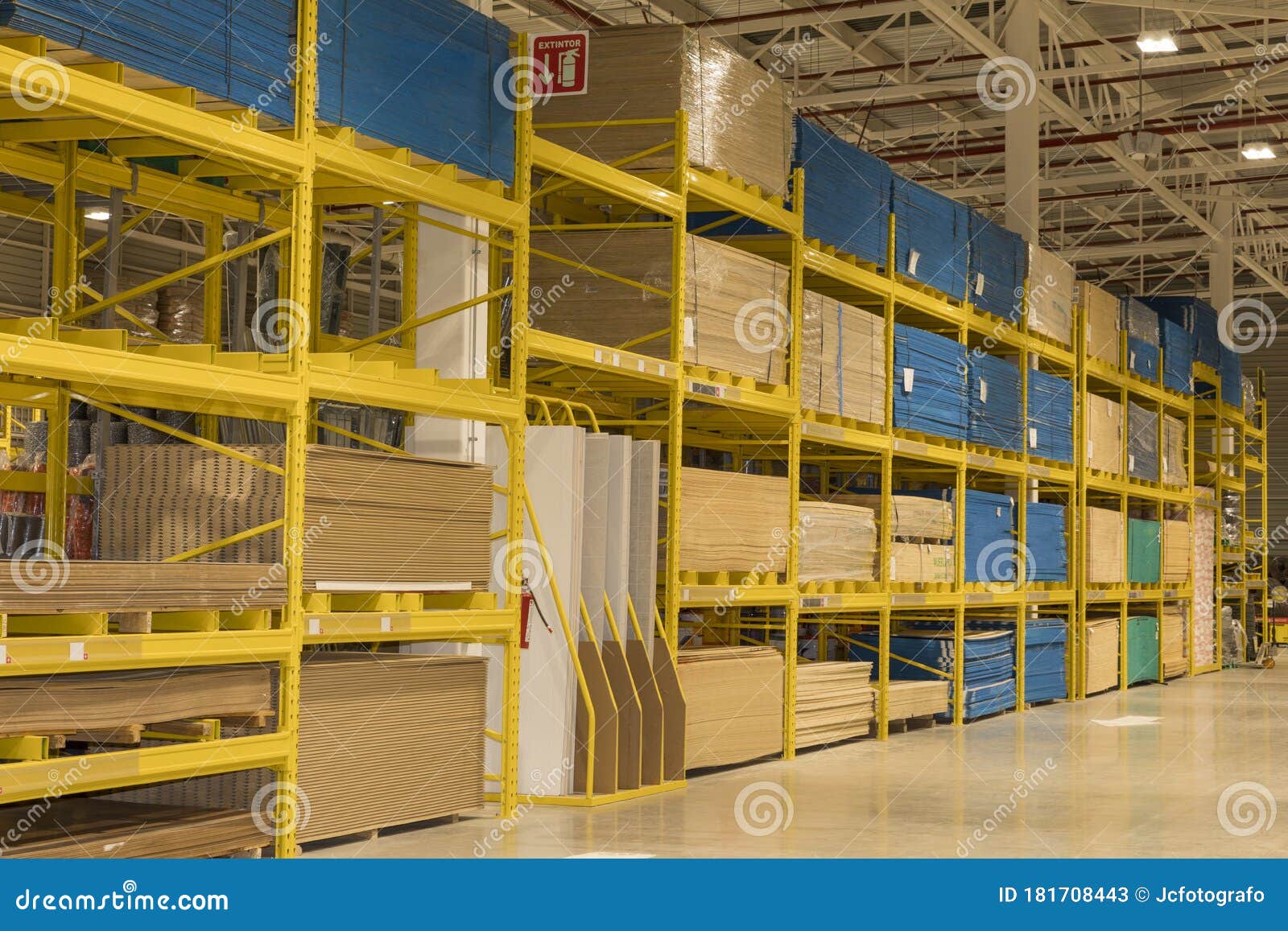 Warehouse of materials stock image. Image of distribution - 181708443