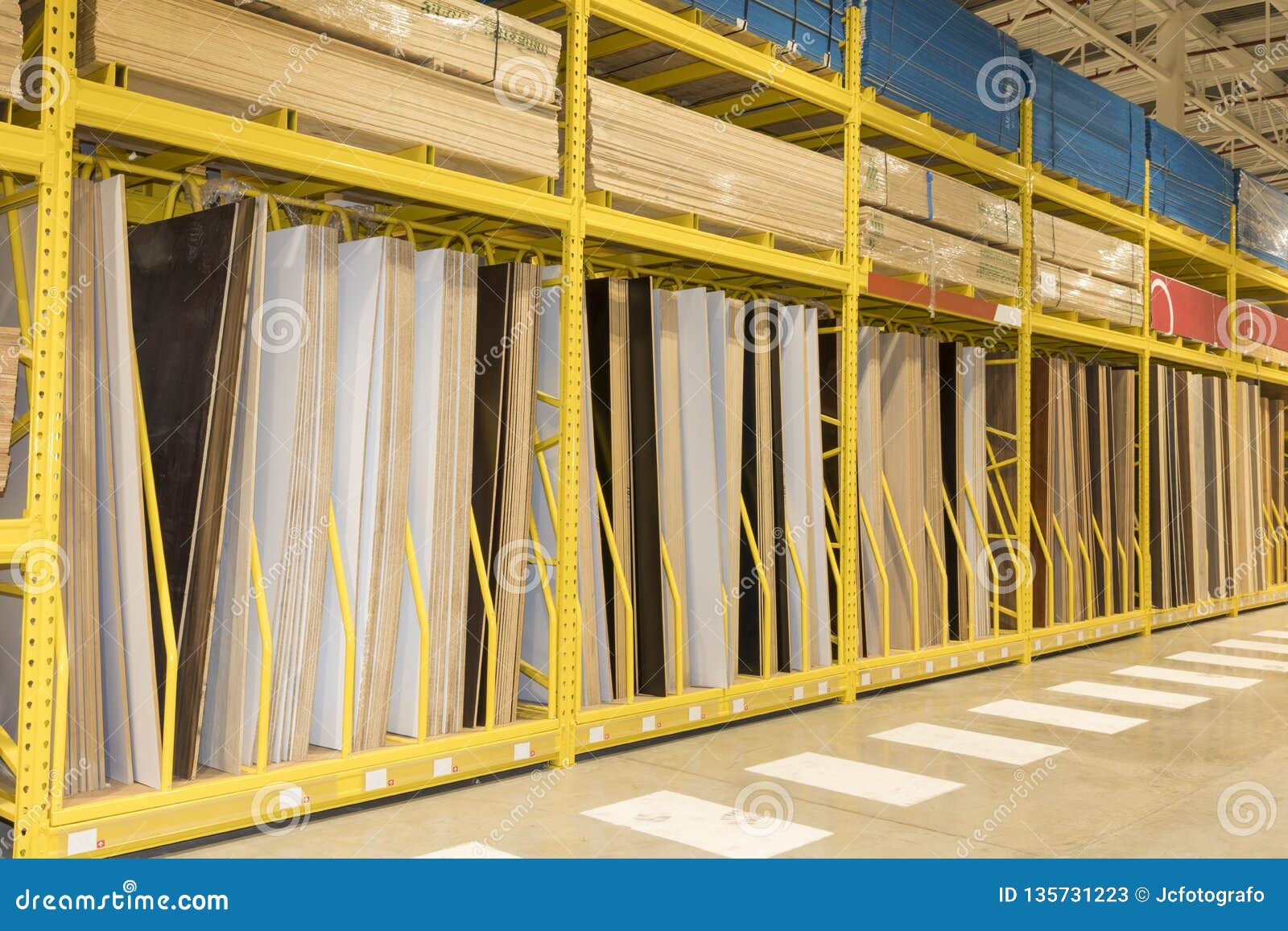 Warehouse of materials stock image. Image of material - 135731223