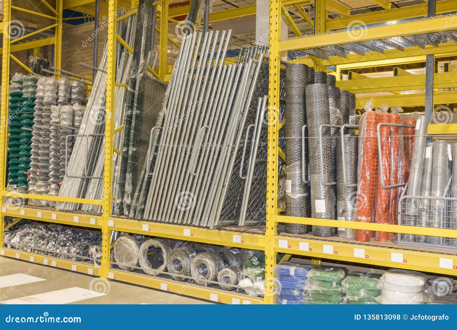 Warehouse of materials stock photo. Image of industrial - 135813098