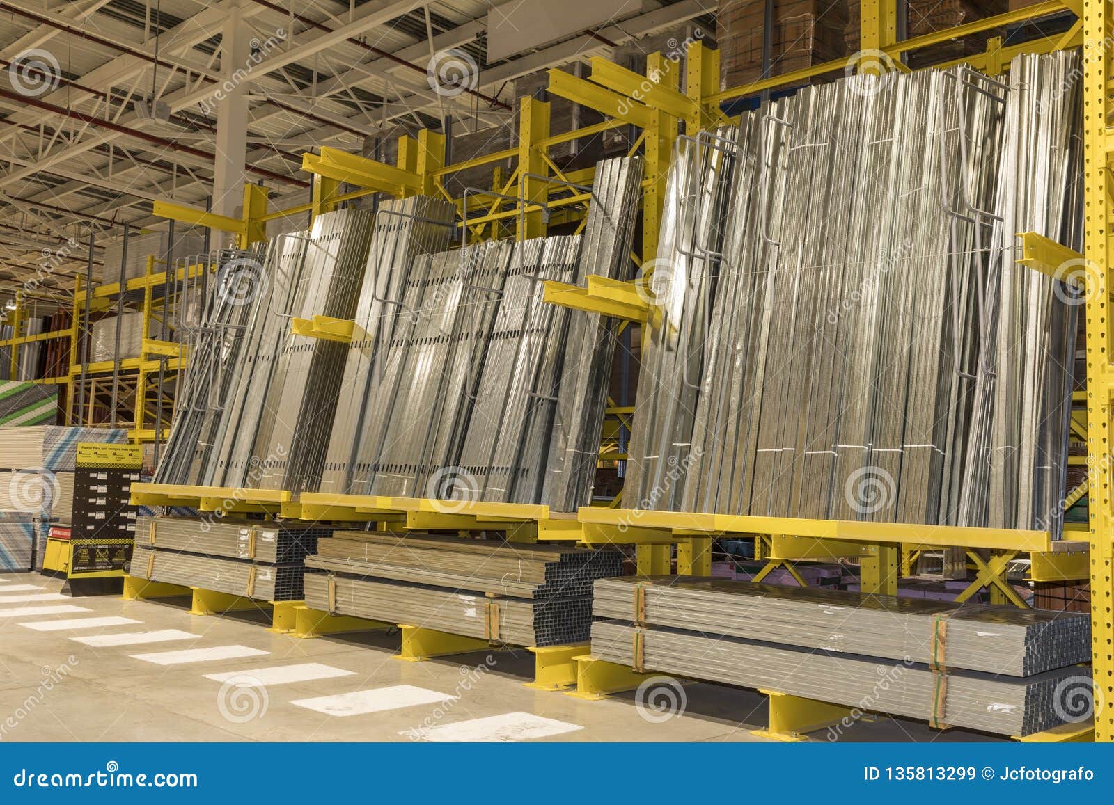Warehouse of materials stock image. Image of warehouse - 135813299