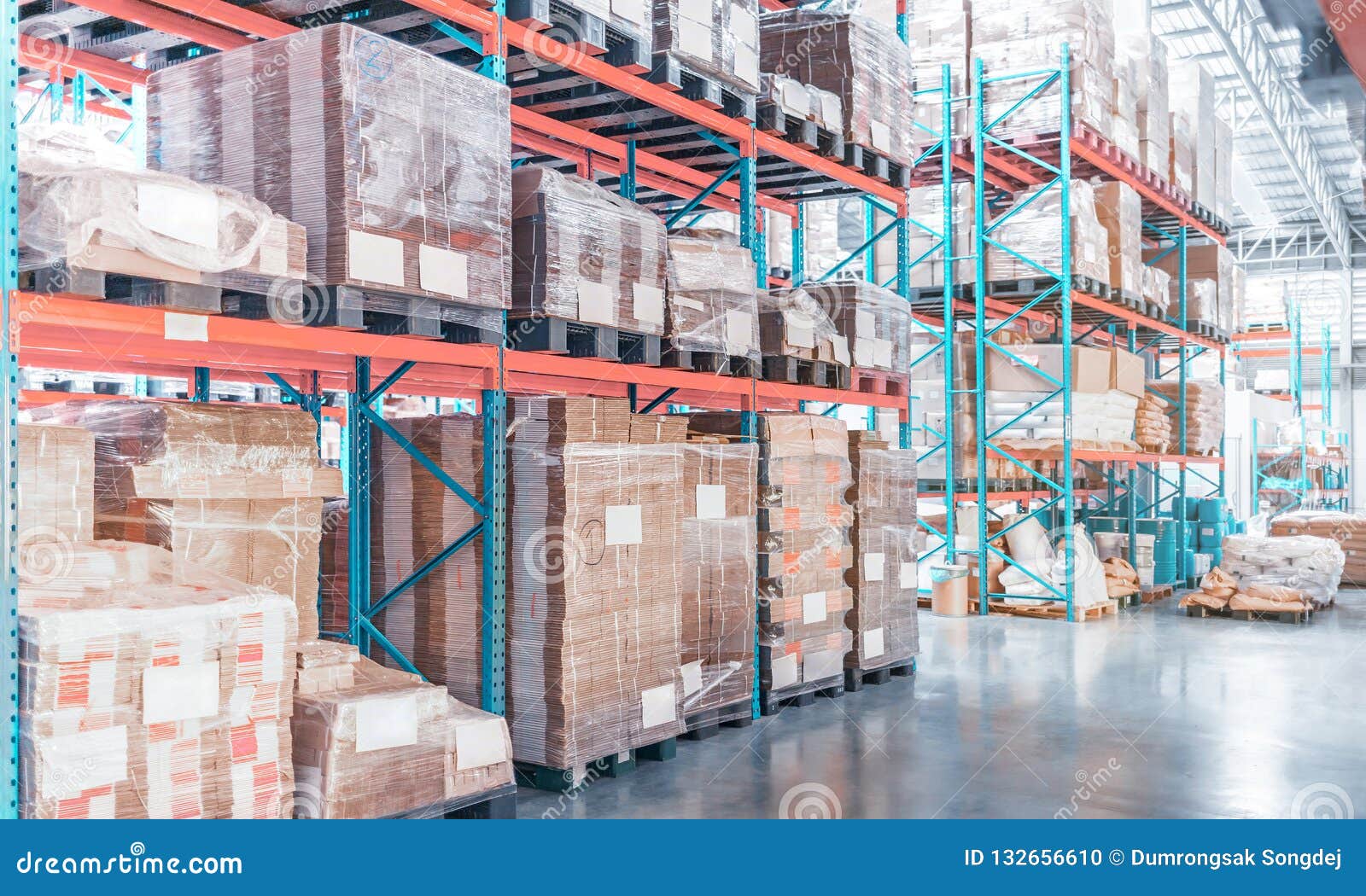 Warehouse Metal Structure Interior in Selective Focus Stock Photo ...