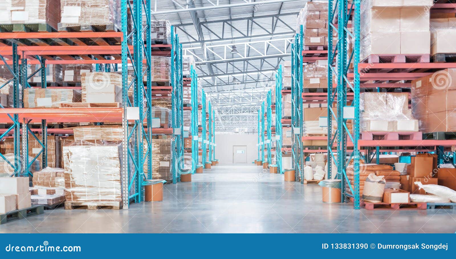 Warehouse Metal Structure Interior in Selective Focus Stock Photo ...