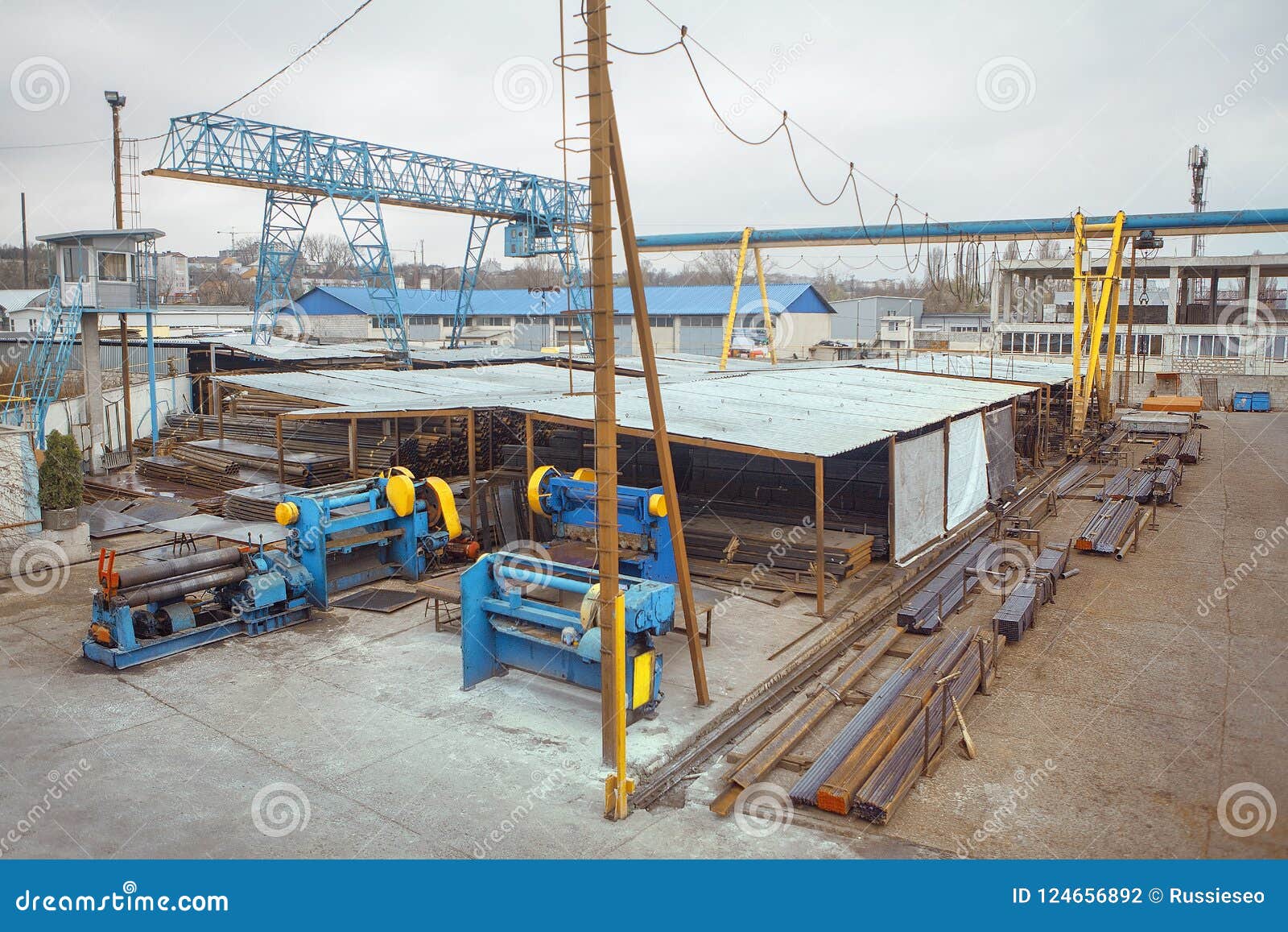 Warehouse of Metallic Materials Stock Photo - Image of industrial ...