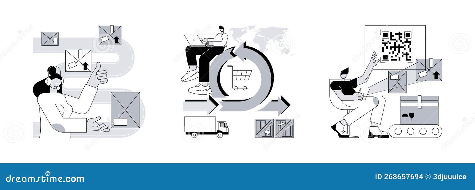 Warehouse Modern Technology Abstract Concept Vector Illustrations ...