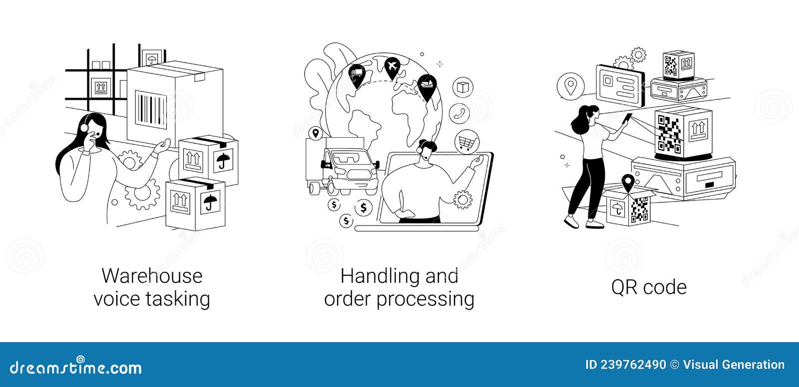 Warehouse Modern Technology Concept, Warehouse Voice Tasking, Handling ... Warehouse Modern Technology Concept, Warehouse Voice Tasking, Handling ...