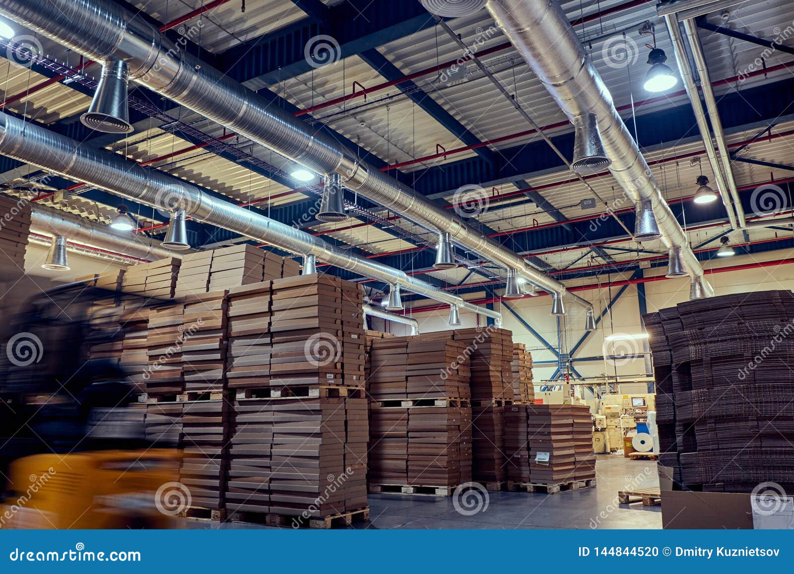 Warehouse with Modern Ventilation System Full Parcells Stock Photo ...