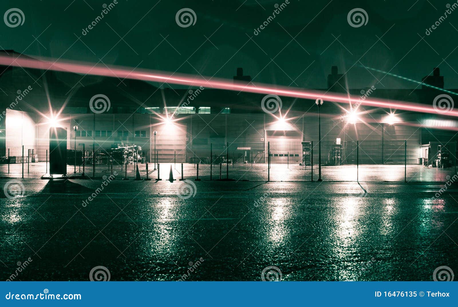 Warehouse at night stock image. Image of reflections - 16476135