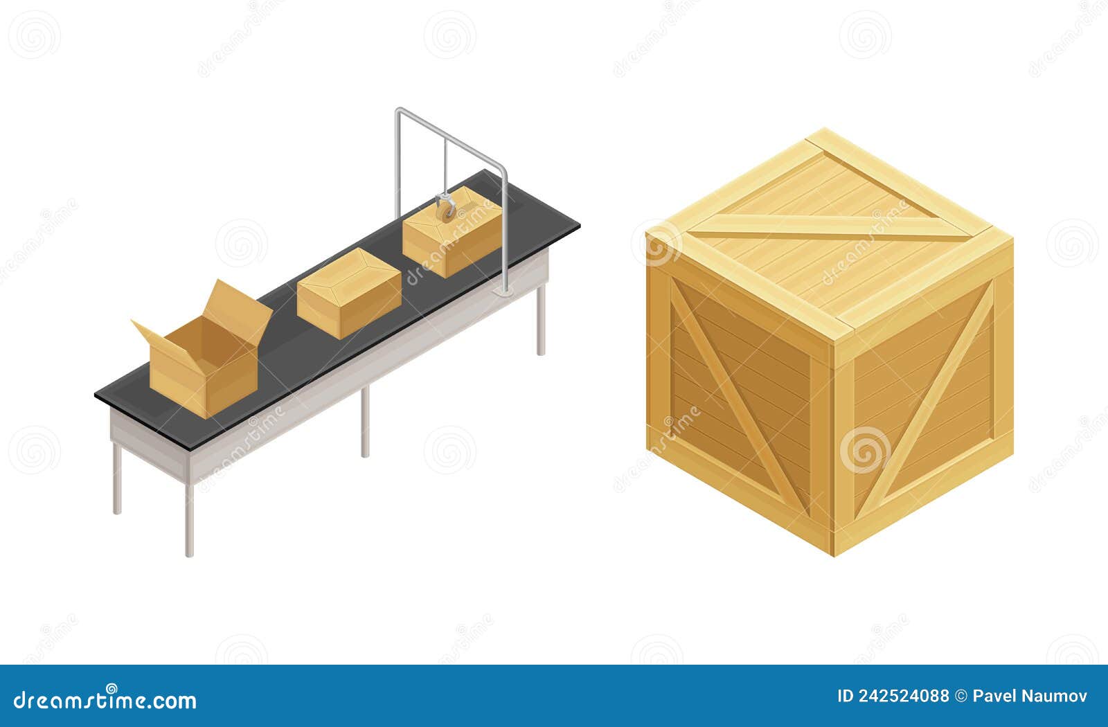 Warehouse Objects Set. Storage, Logistic and Delivery of Goods Vector ...