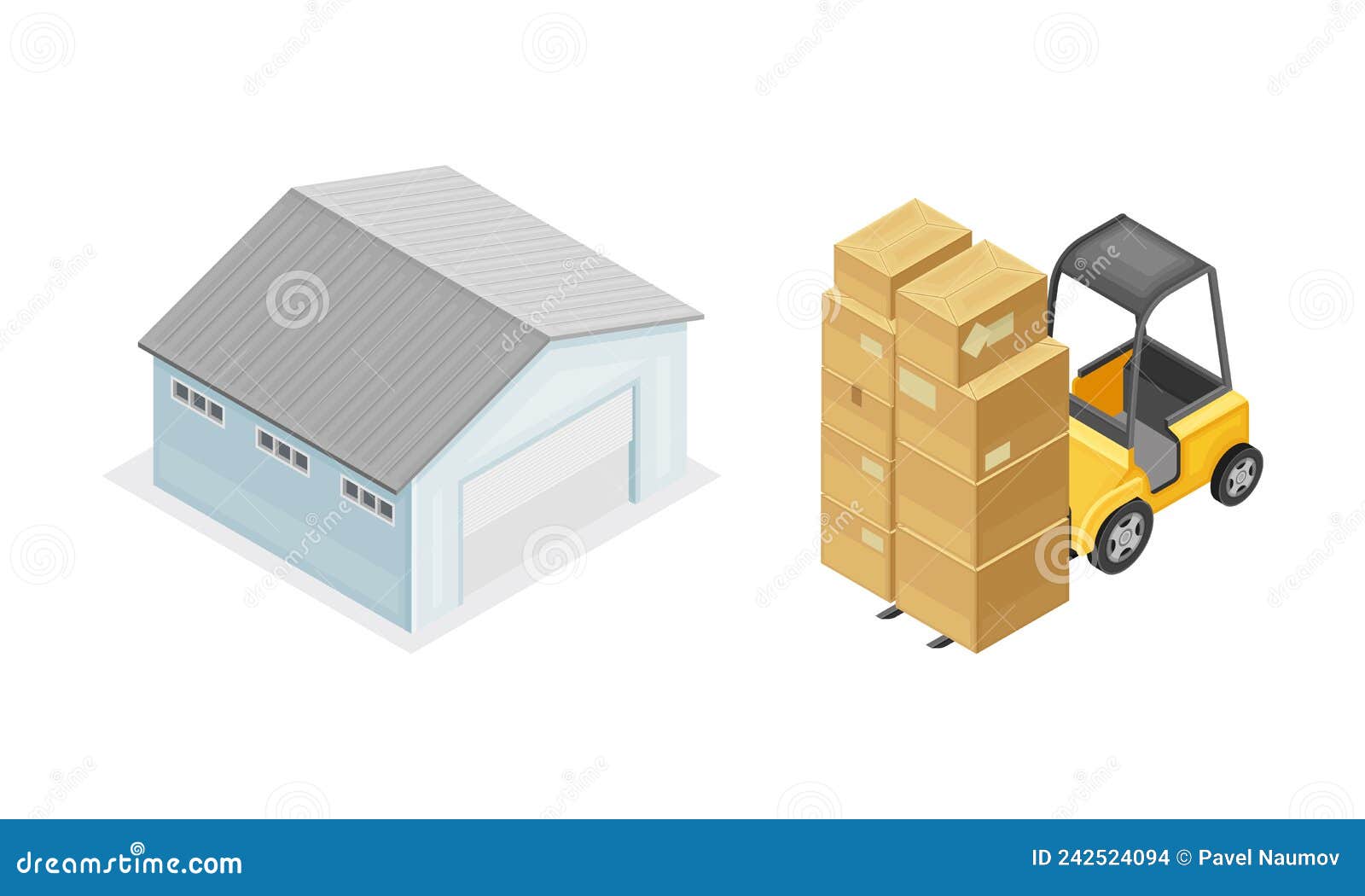 Warehouse Objects And Equipment Set, Intelligent Manufacturing, Robotic ...