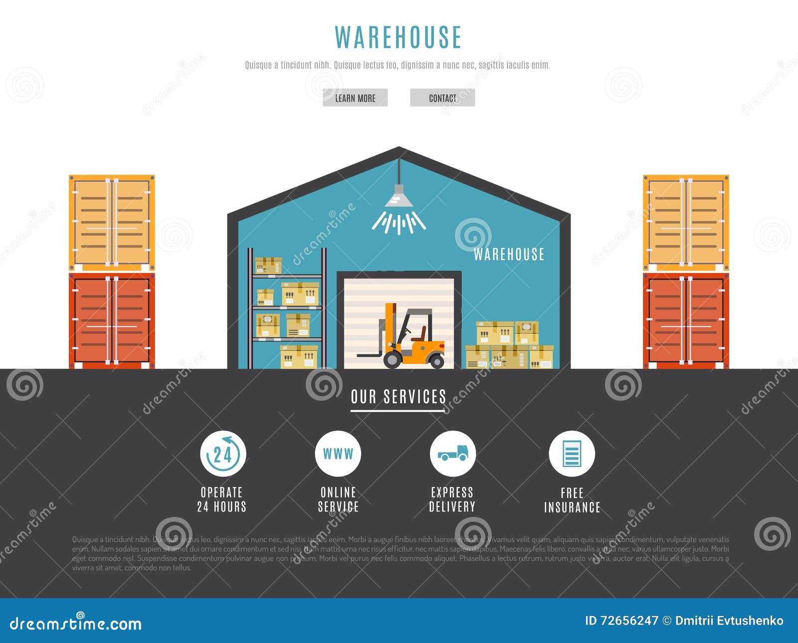 Warehouse outline style stock illustration. Illustration of logistics ...