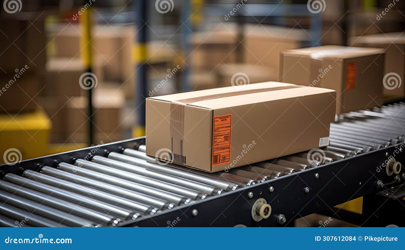 Warehouse Package on Conveyor Stock Illustration - Illustration of ...