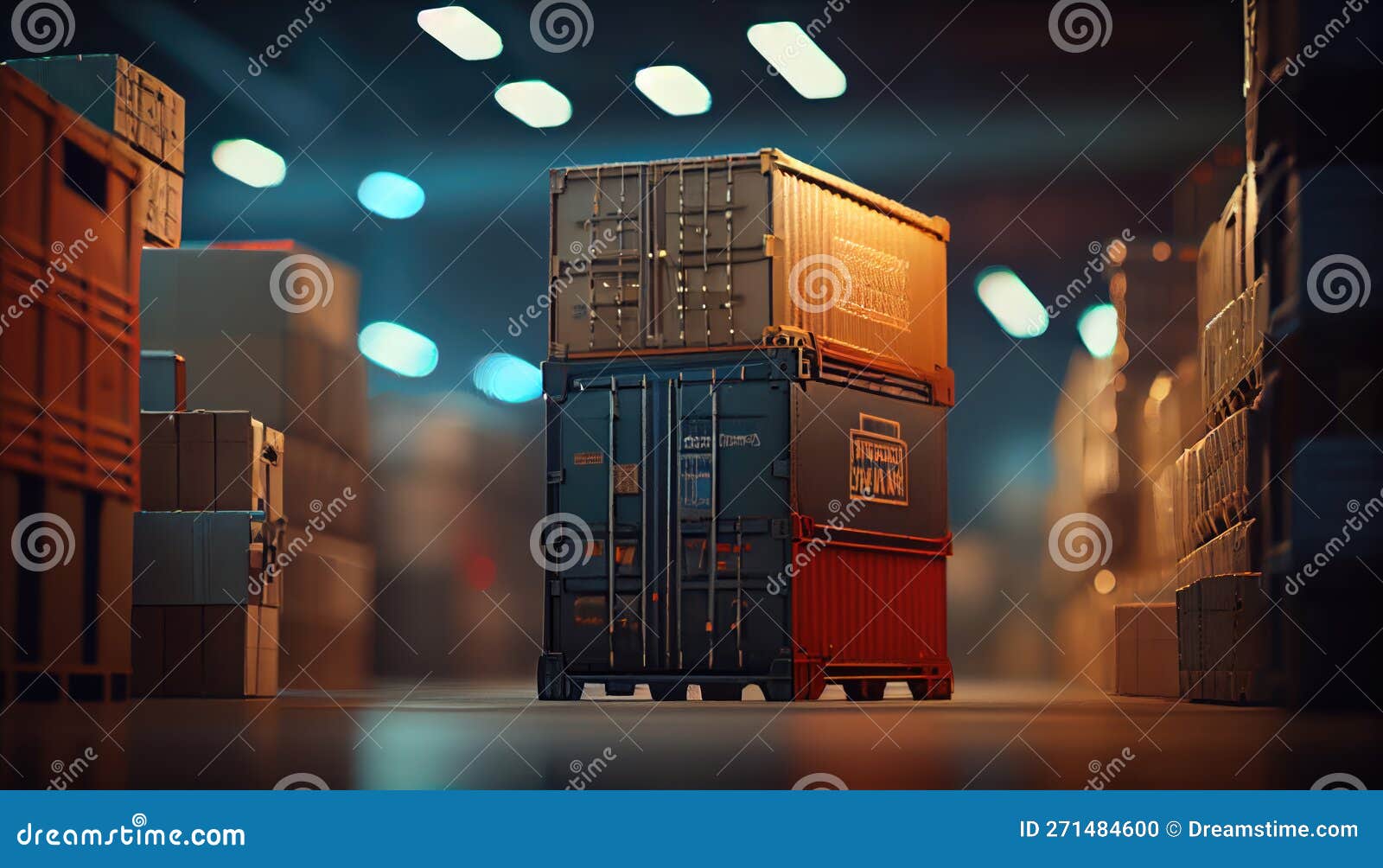 Warehouse with Packed Boxes Stock Photo - Image of store, warehouse ...