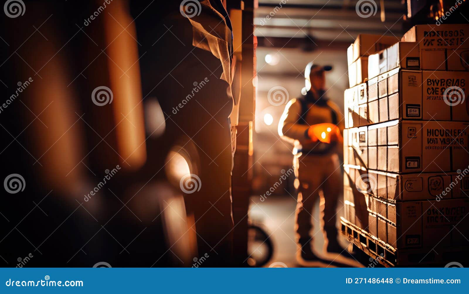 Warehouse With Packed Boxes Stock Photography | CartoonDealer.com ...