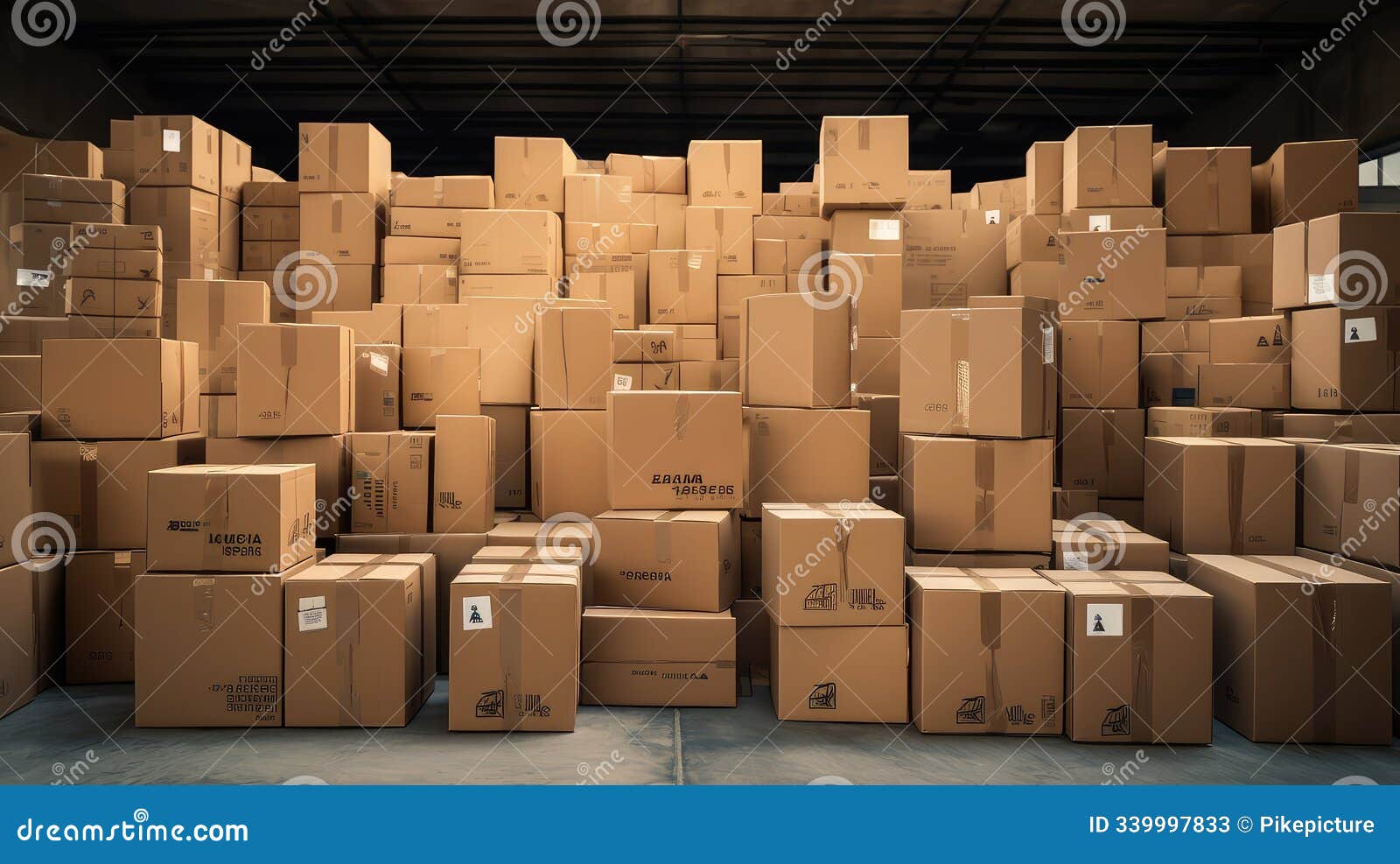 Warehouse Packing And Dispatch Process Banner Cartoon Vector ...