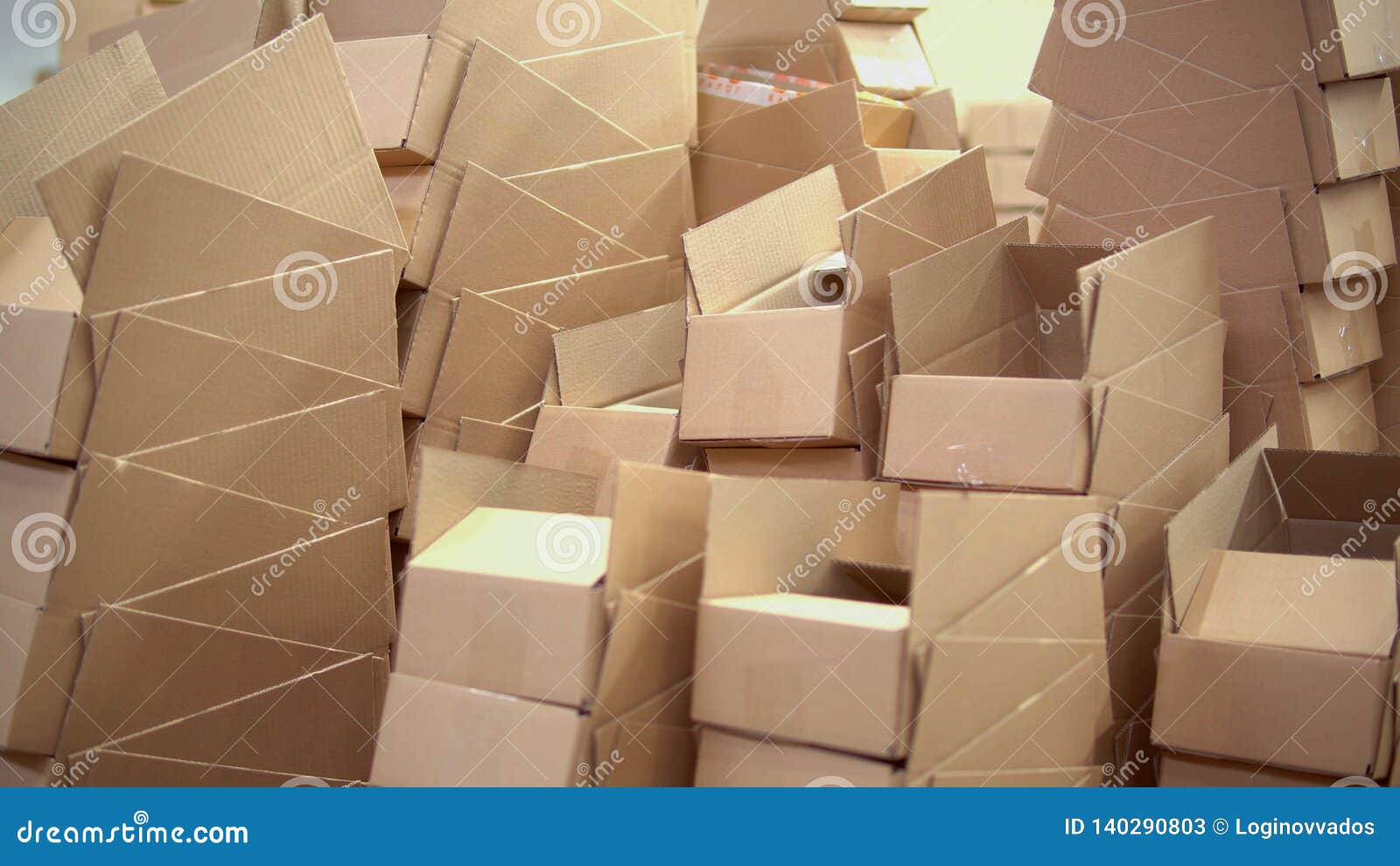 Warehouse with Packing Material Stock Image - Image of cardboard ...