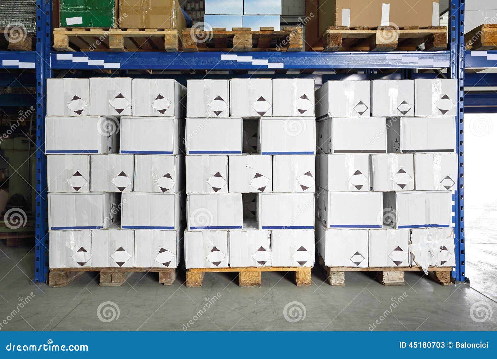 Warehouse pallets boxes stock image. Image of boxes, pallets - 45180703
