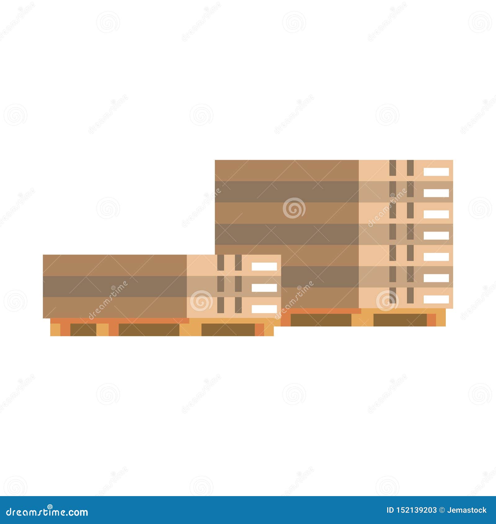 Warehouse Pallets for Cargo Isolated Stock Vector - Illustration of ...