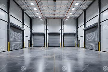 Warehouse with Panel Walls, Roller Shutter Doors, Minimalist Design ...