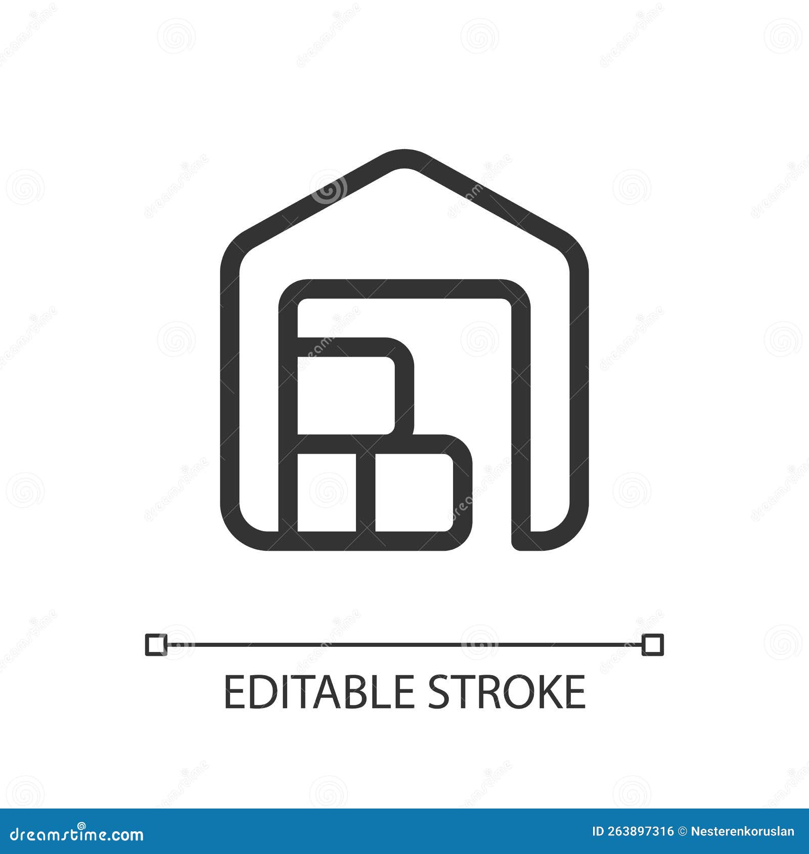 Warehouse Pixel Perfect Linear Ui Icon Stock Vector - Illustration of ...