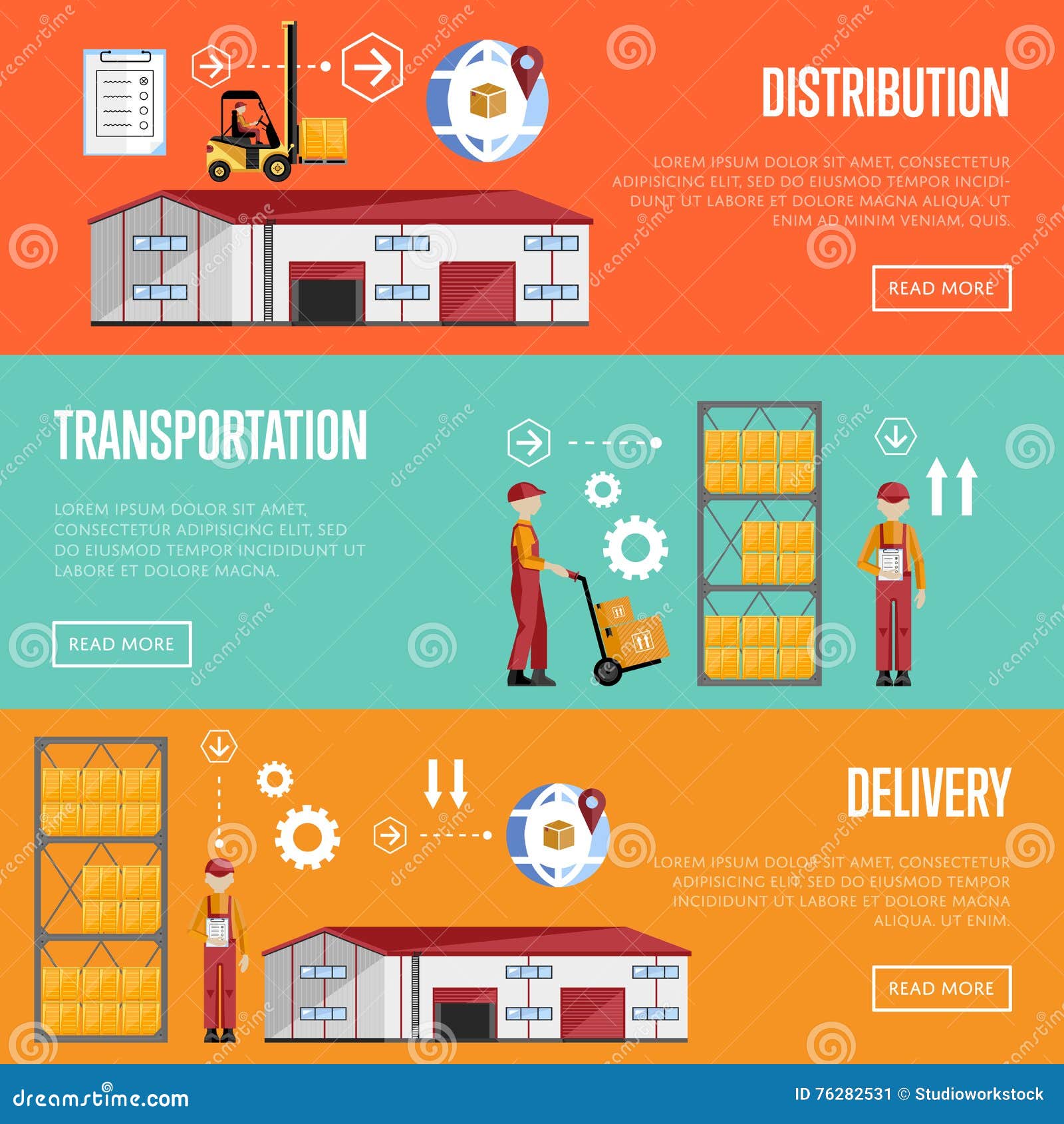 Logistics Process Icons For Supply Chain Diagram Royalty-Free Stock ...