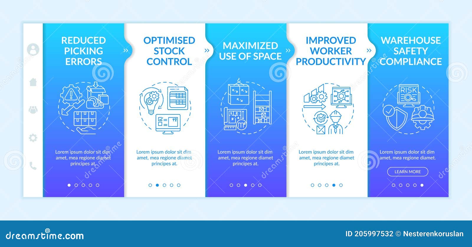 Warehouse Process Infographics Banners. Vector Illustration ...