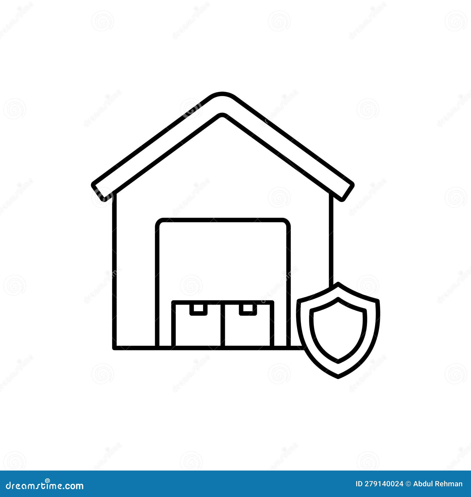 Warehouse Protection Outline Vector Icon that Can Easily Edit or Modify ...