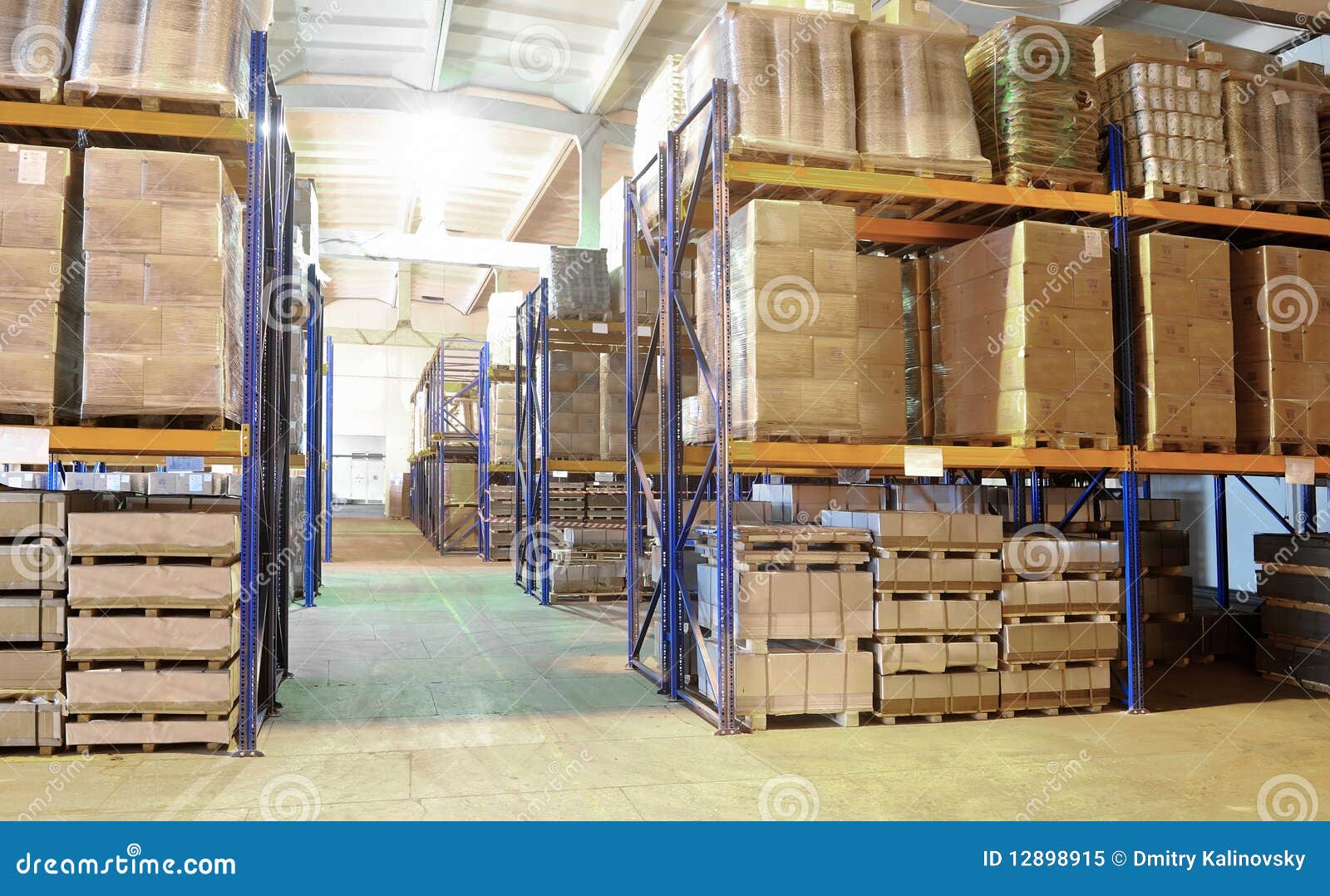 Warehouse with Rack Arrangement Stock Image - Image of arrangement ...