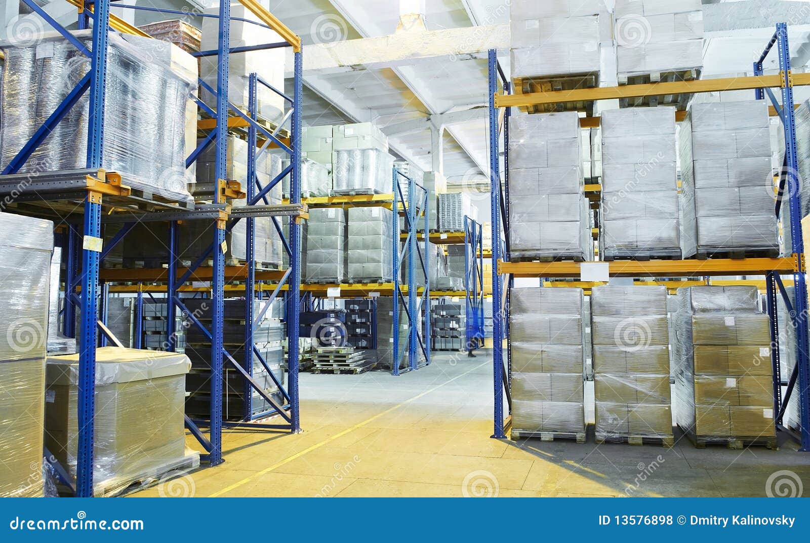 Warehouse with Rack Arrangement Stock Photo - Image of cardboard, group ...
